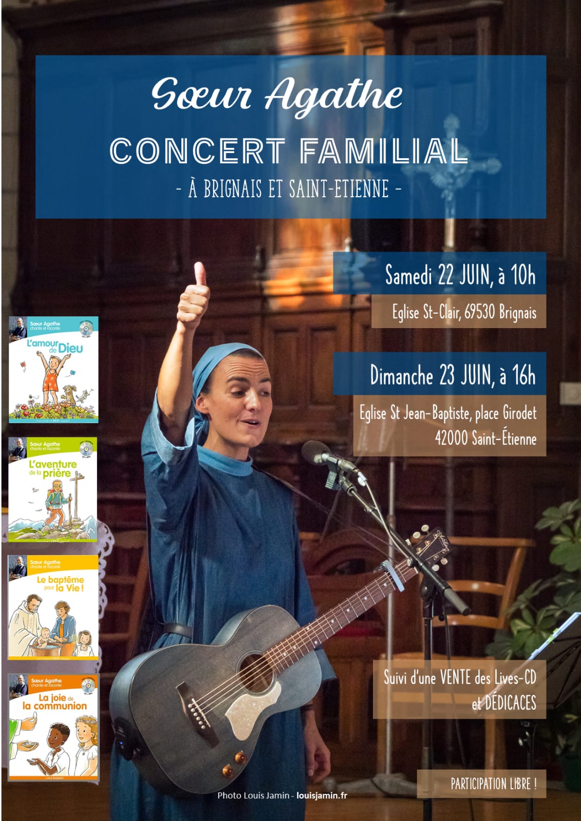 Samedi 22 Juin 10h00: sœur Agathe en concert à l’église de Brignais ...
